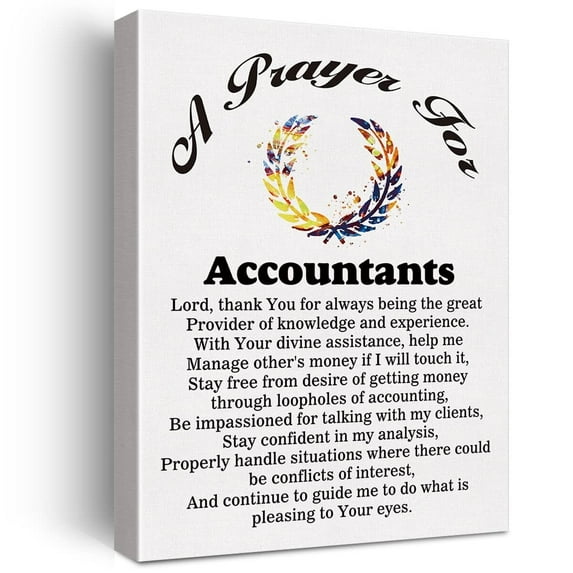 A Accountant's Prayer Canvas Home Wall Art Decor Accounting Gift ...