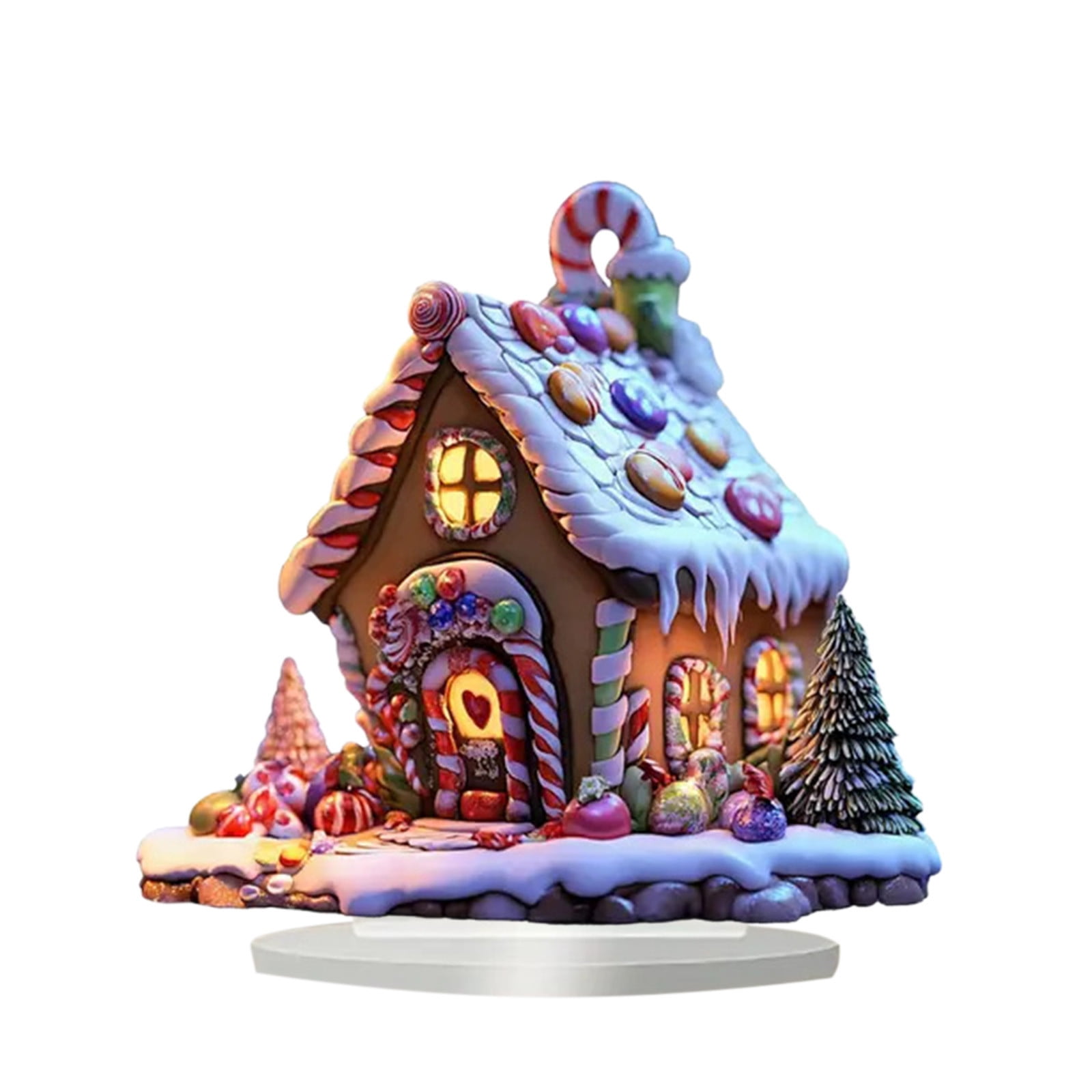 A Acrylic 2D Desktop Ornament With Gingerbread House Design For ...
