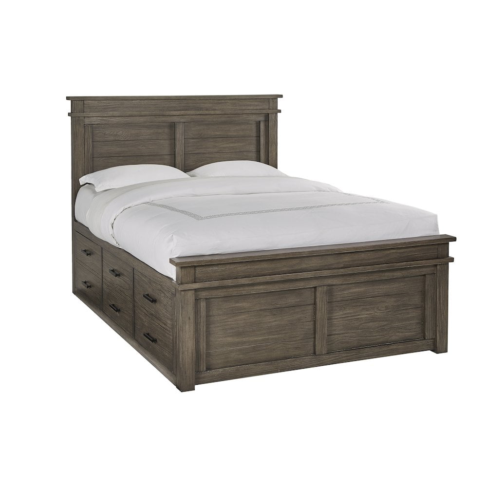A-America Glacier Point Transitional Solid Wood Queen Captains Bed in ...