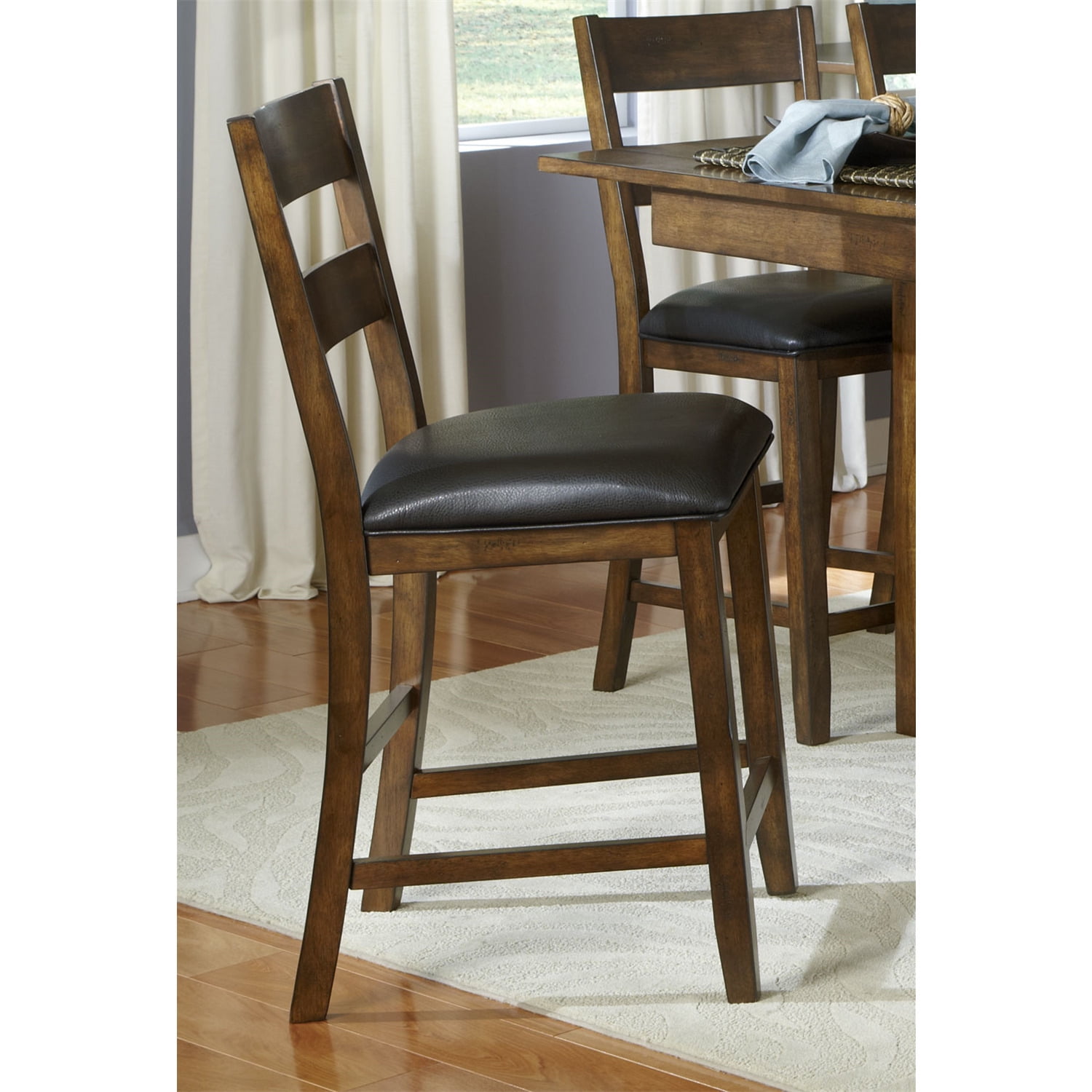 A-America Mariposa Ladder Back Distressed Wood Counter Stools, Kitchen ...