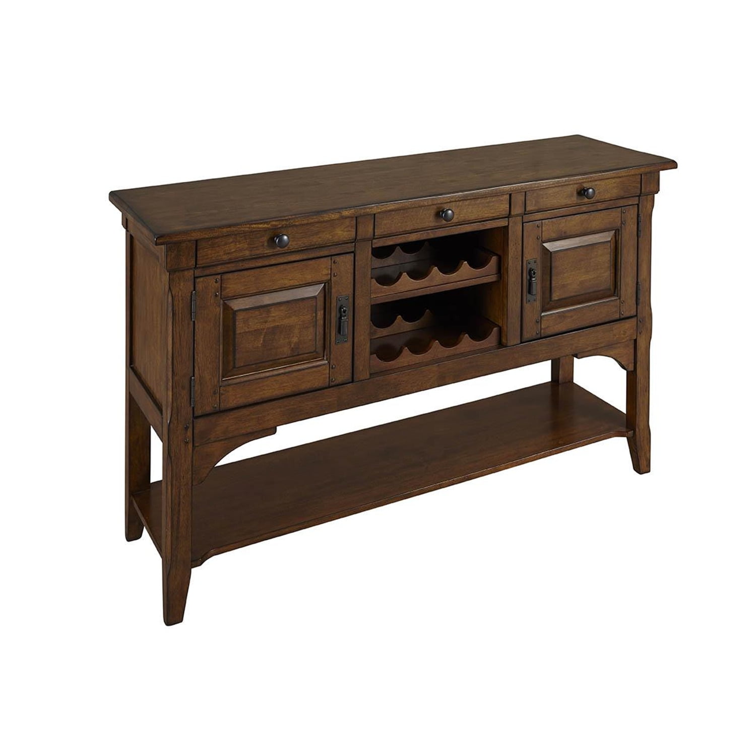 A-America Ozark Wine Rack Sideboard in Warm Pecan - Walmart.com