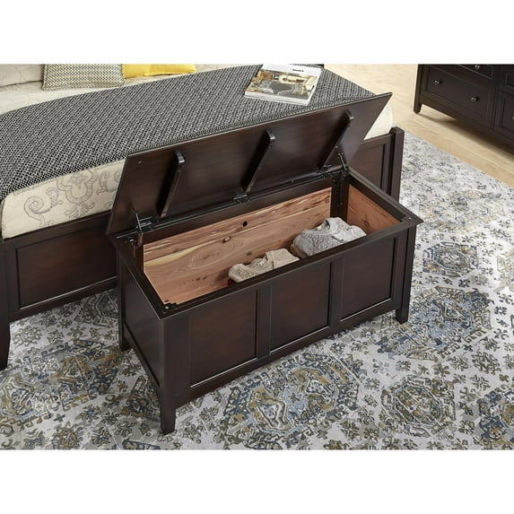 A-America Westlake Solid Wood Bedroom Blanket Chest in Dark Mahogany ...