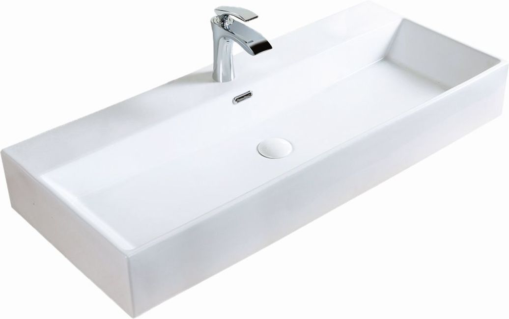 A And E Bath And Shower Dasha 39-3/8" Rectangular Ceramic Vessel ...
