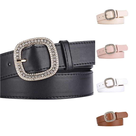 A And Versatile Wide Belt with Solid Color Square Buttons And for ...