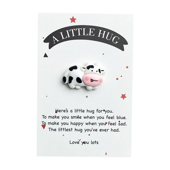 A Animal Themed Pocket Hug Note Card Set With Accompanying Message Card ...