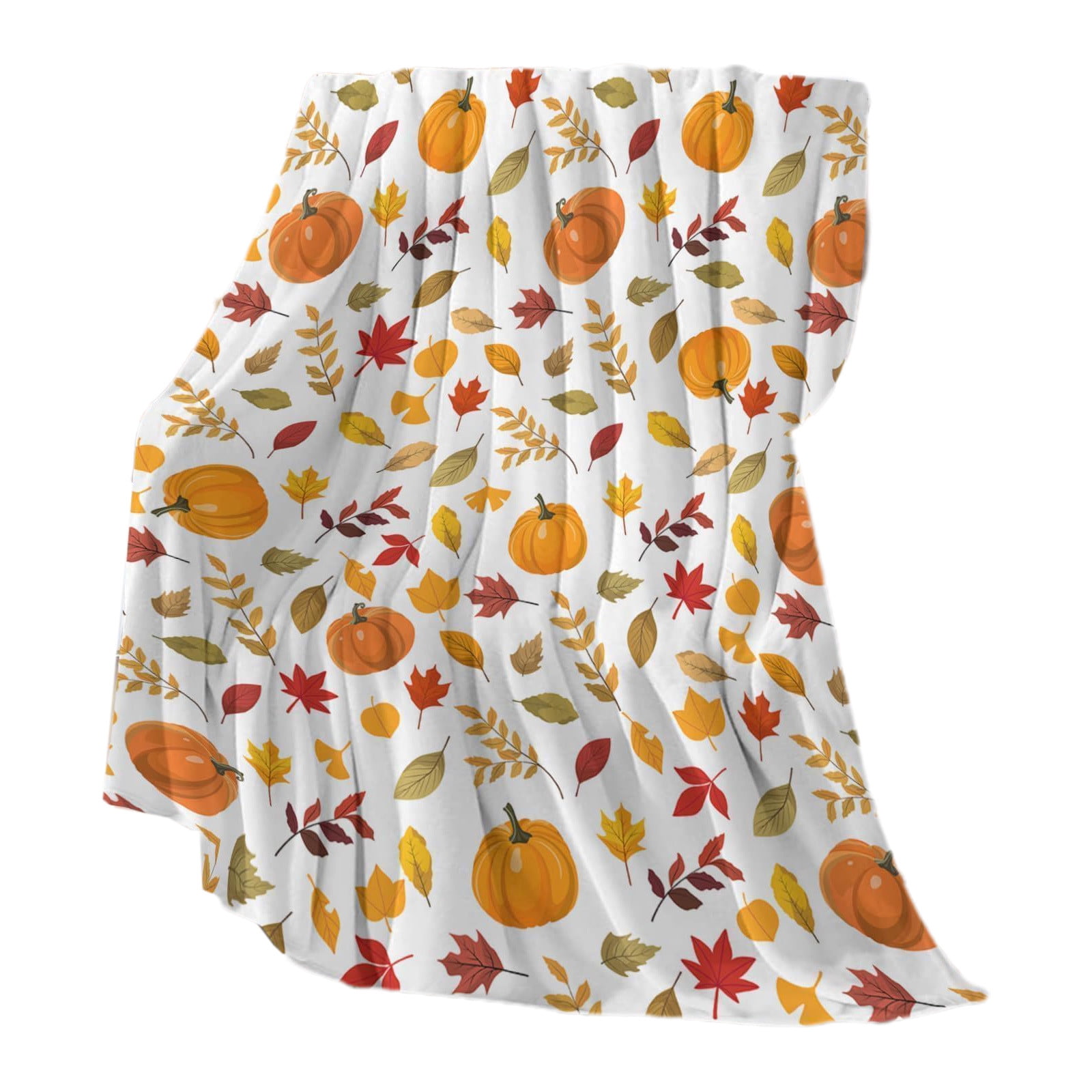 A Autumn Pumpkin Print Flannel Blanket For Halloween Thanksgiving ...