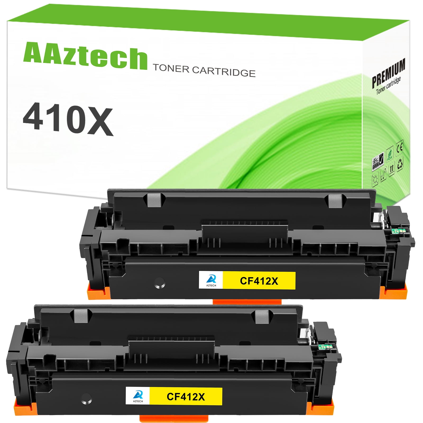 A Aztech 2-Pack Compatible Toner Cartridge for HP 410X CF412X Work with ...