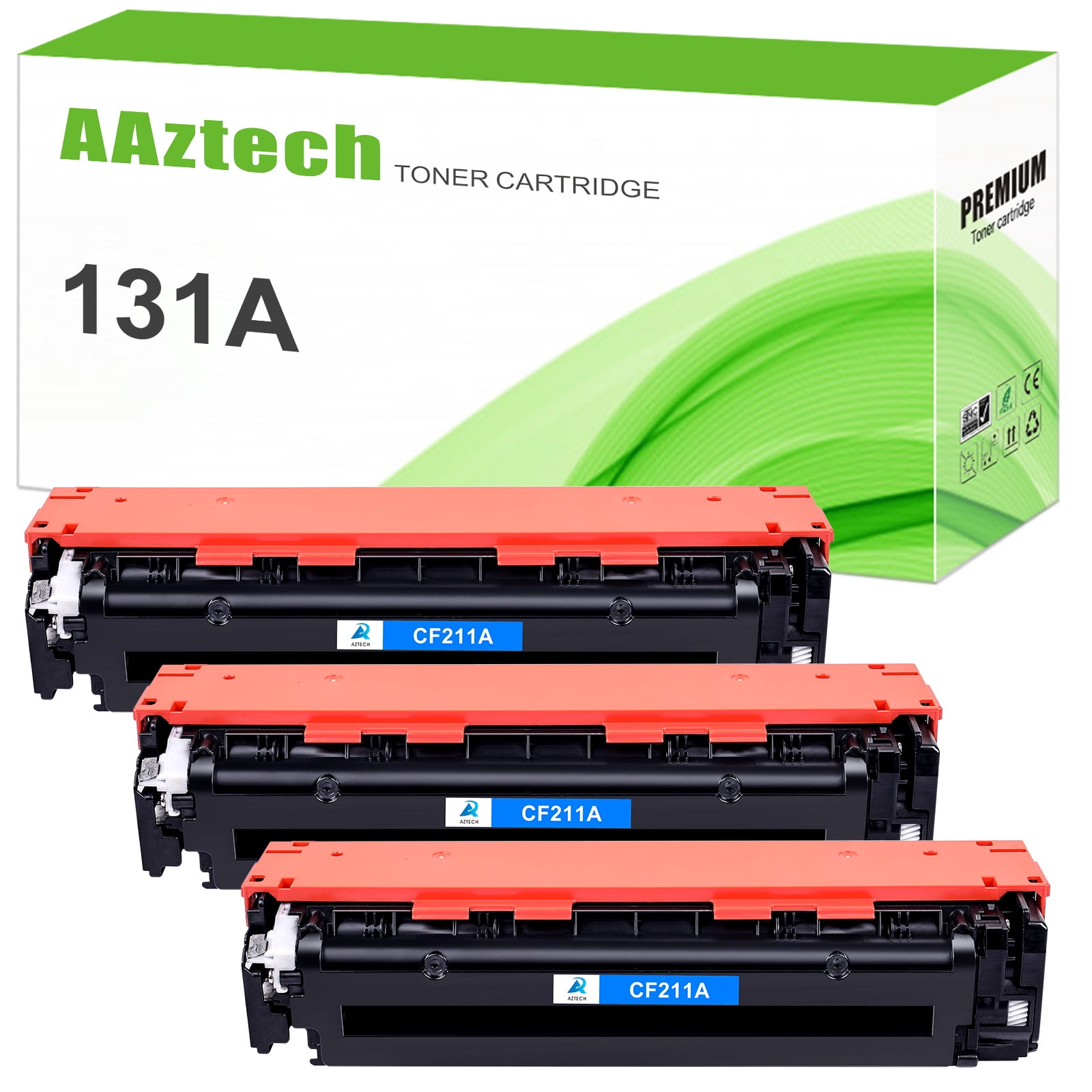 A Aztech 3-Pack Compatible Toner Cartridge for HP CF211A 131A LaserJet ...