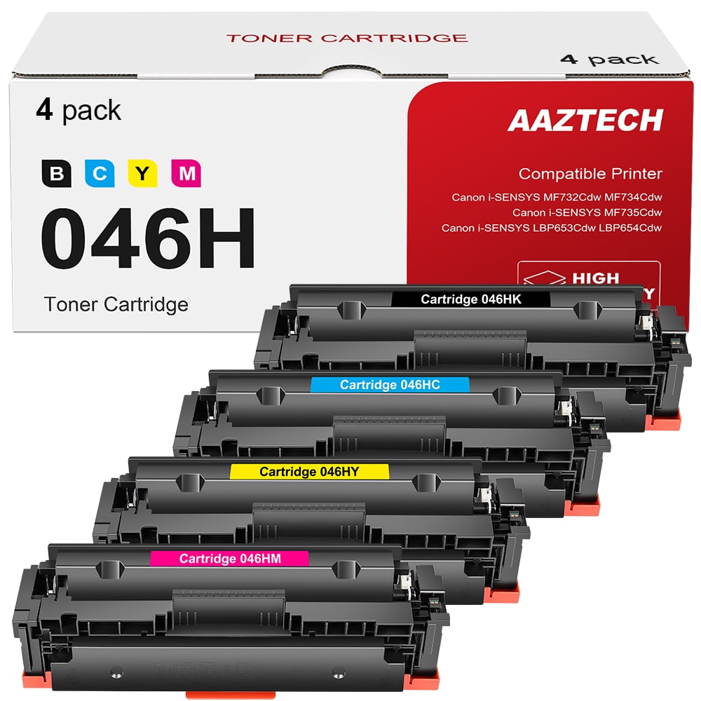 4-Pack Compatible 046H Toner for Canon Cartridge 046H 046 046HK 046HC ...