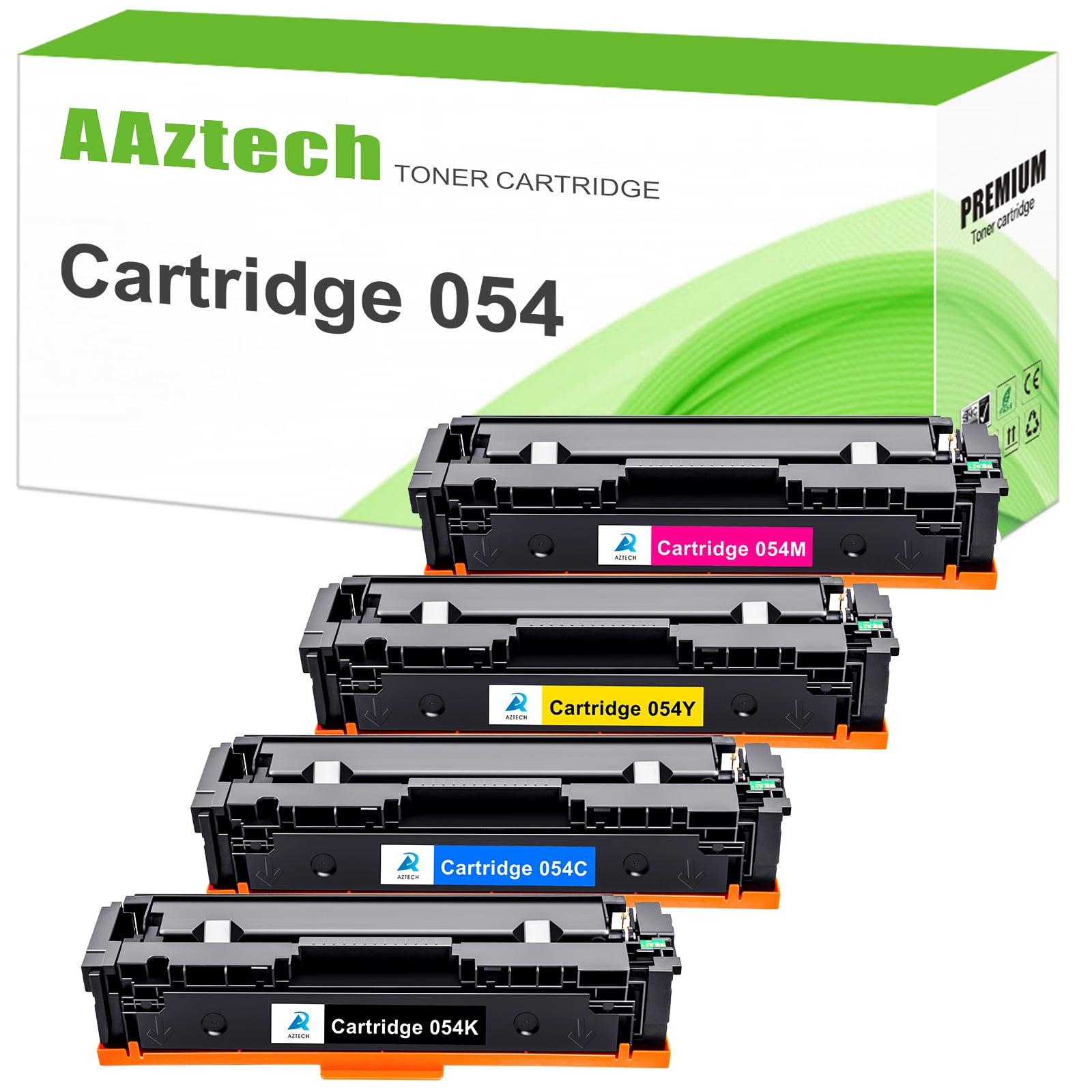 A Aztech 4-Pack Compatible Toner Cartridge for Canon 054 CRG-054 ...