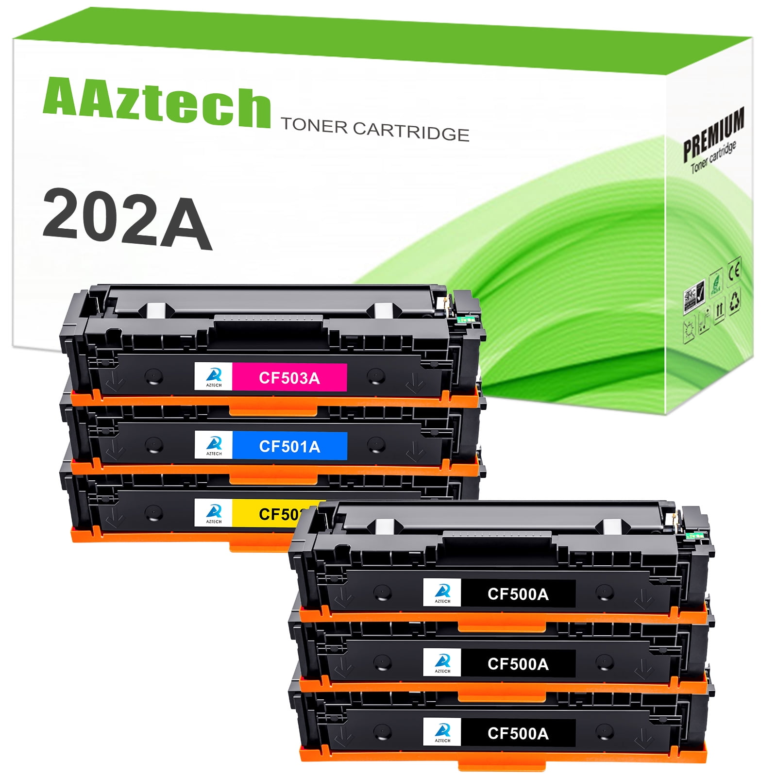 A Aztech 6-Pack Compatible for HP 202A CF500A Toner Cartridge to use ...