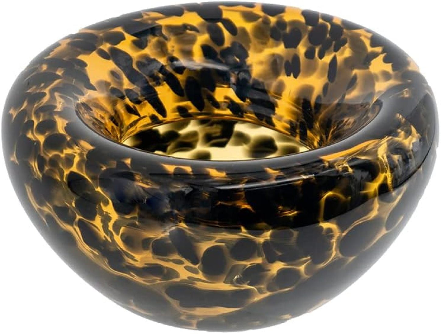 A&B Home Amber Tortoise Vase - Round Decorative Glass Vase, Tabletop ...