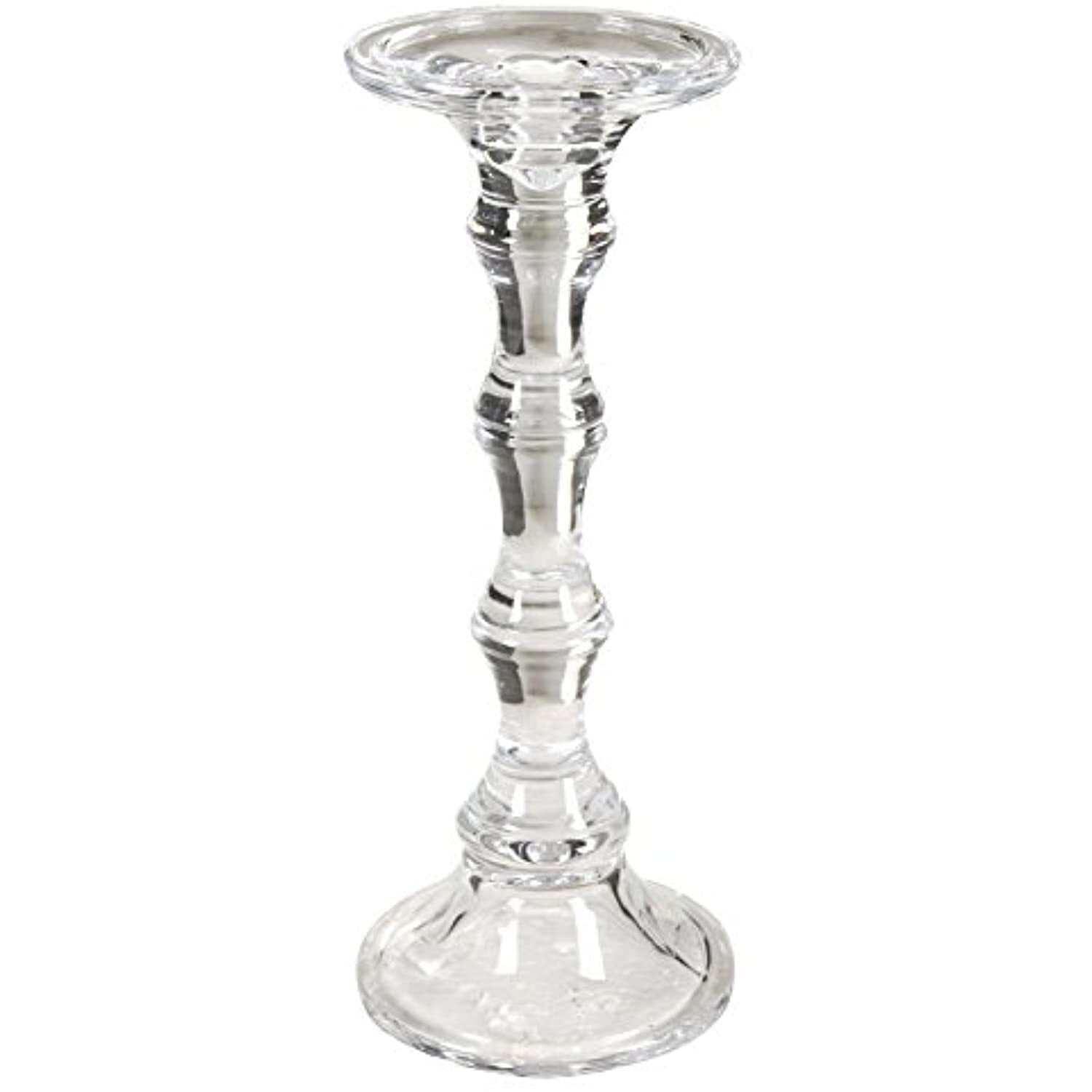 A&B Home Audrey Glass Candlestick, Tall-Color:Clear,Style:Vintage ...