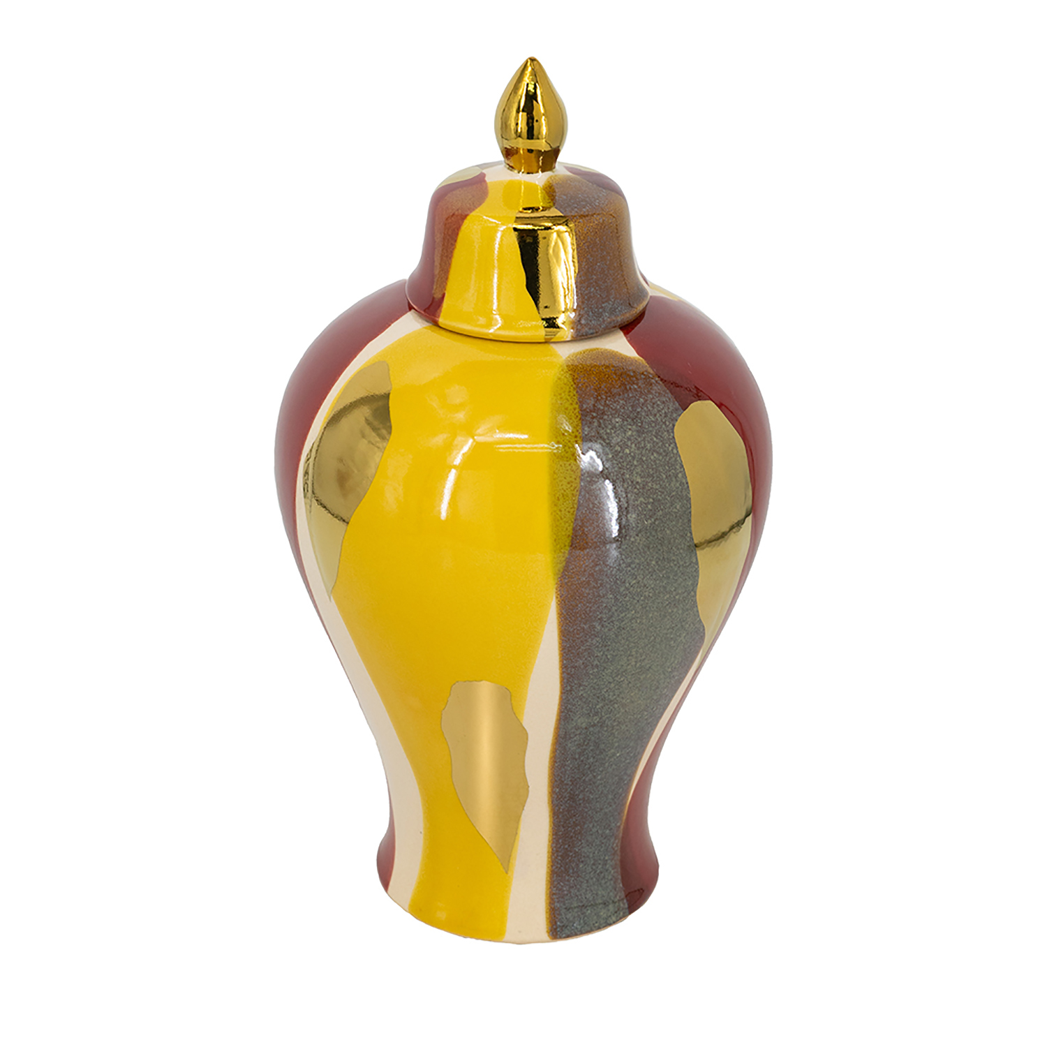 A&B Home Curved Ceramic Jar with Artistic Multicolored Finish - Walmart.com