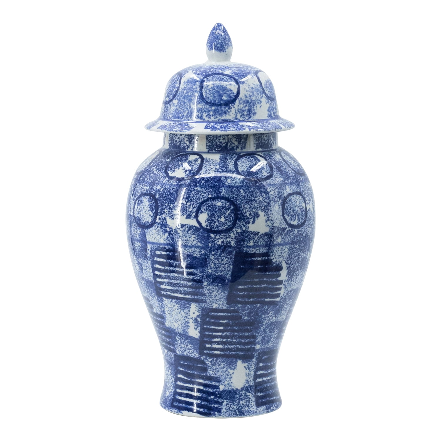 A&B Home Blue & White Porcelain Lidded Jinger Jar D10x19.5 - Walmart.com