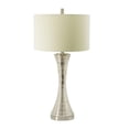 A&B Home Hourglass Shaped Table Lamp with Drum Fabric Shade - Silver ...