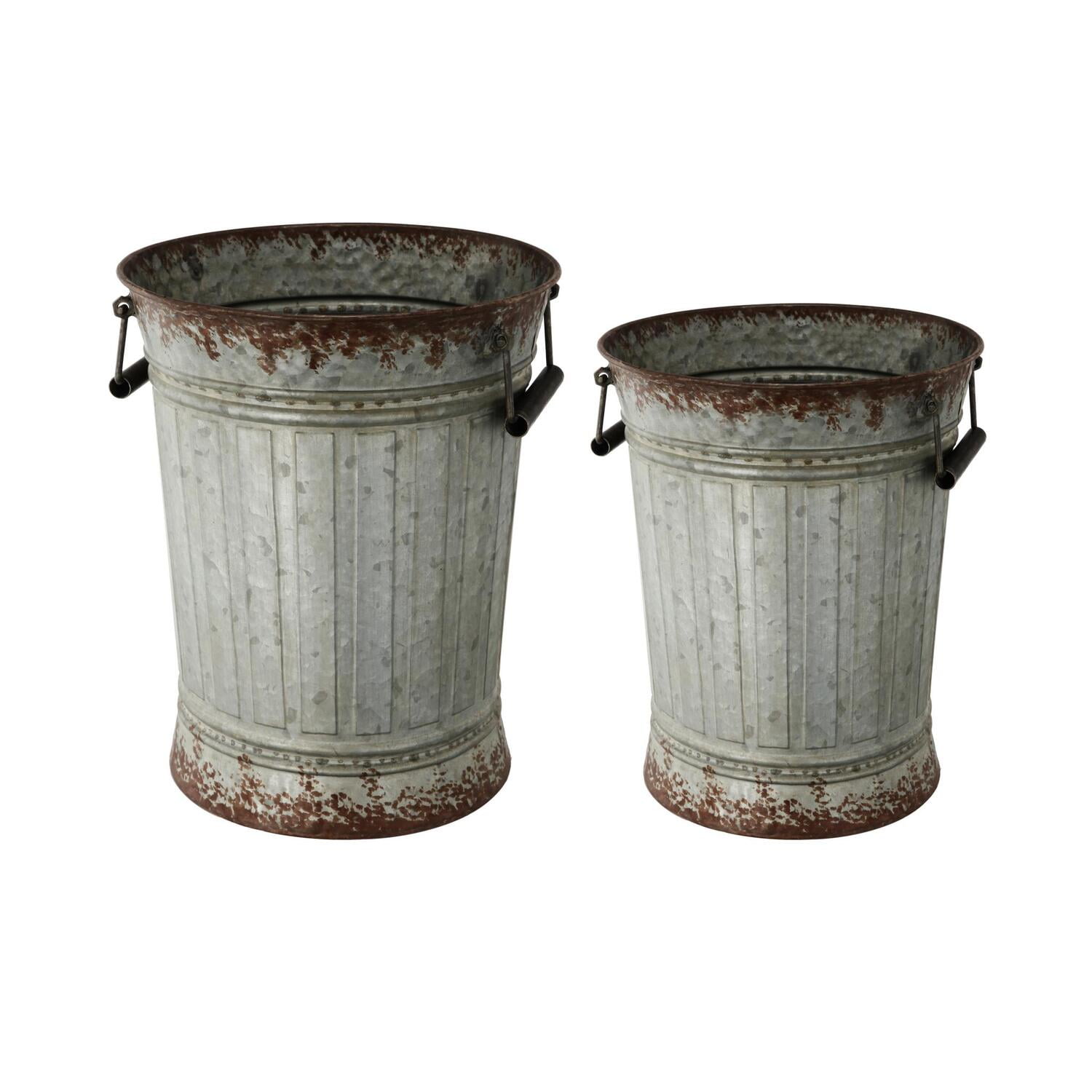 A&B Home Metal Pots - Set of 2-Color:Silver,Style:Classic Vintage ...
