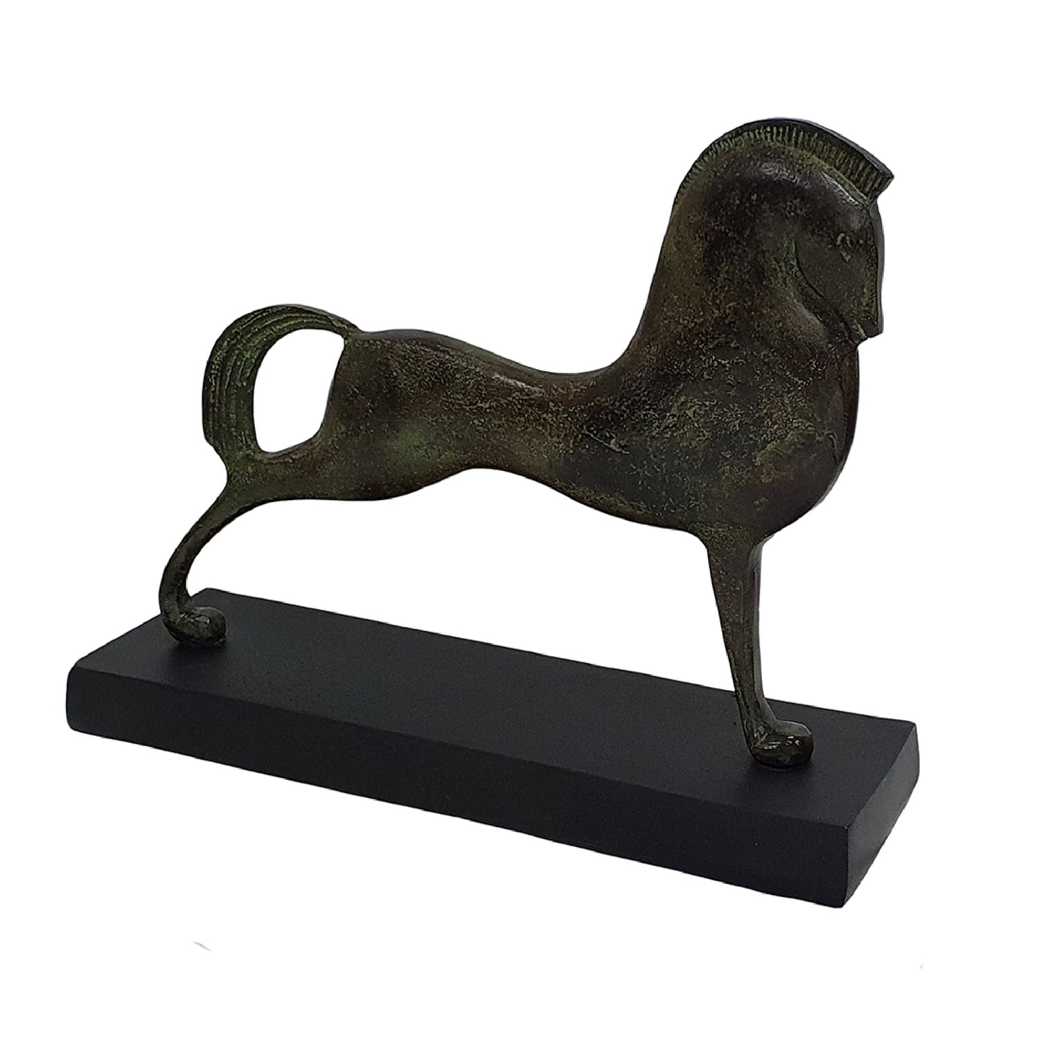 A&B Home Regal Horse Aluminum Statuary - 15"W x 4.5"L x 12"H - Black ...