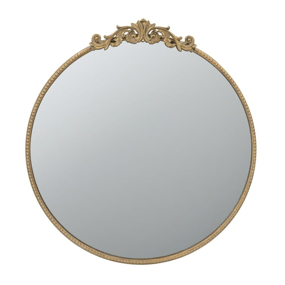 A&B Home Round Mirror, 30 inch Wall Mounted Mirrors with Circle Gold ...