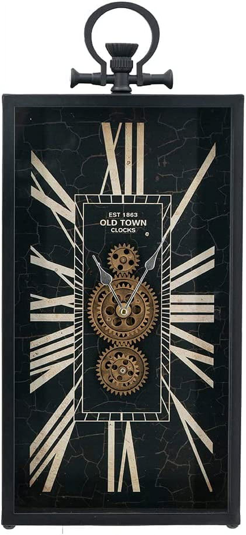 A&B Home Table Clock-Decorative Large Gear Clock with Roman Numerals ...