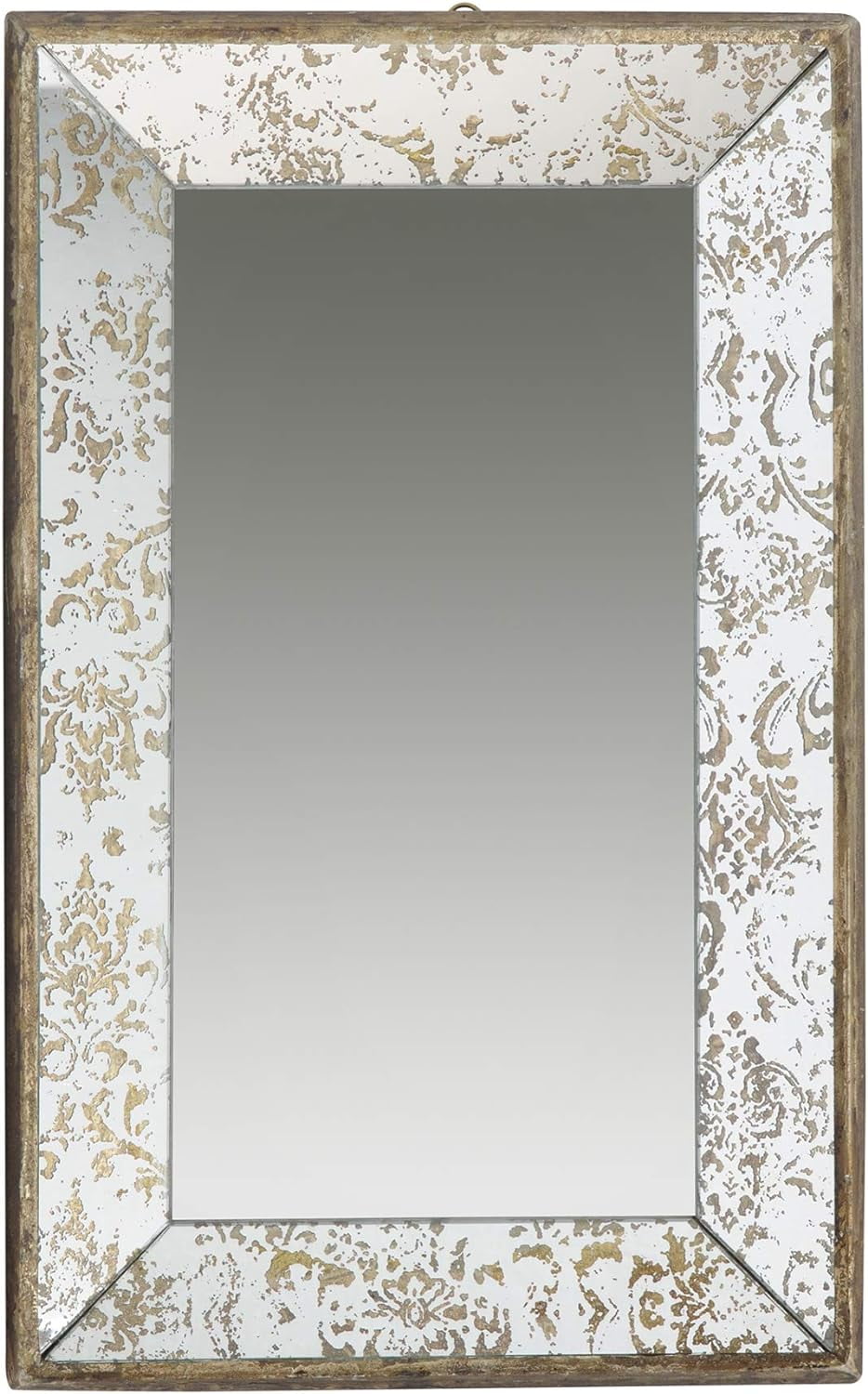 A&B Home Wall Mounted Decorative Mirror Rectangular Hanging Mirror with Antique Sliver Wood ...