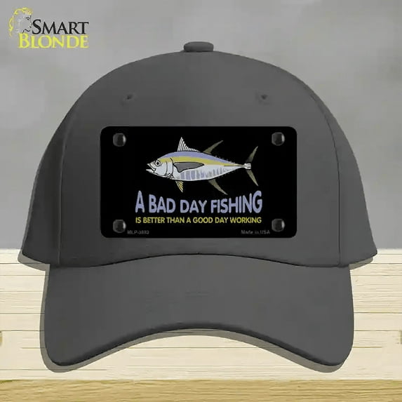 A Bad Day Fishing Novelty License Plate Hat Cotton Charcoal - Walmart.com