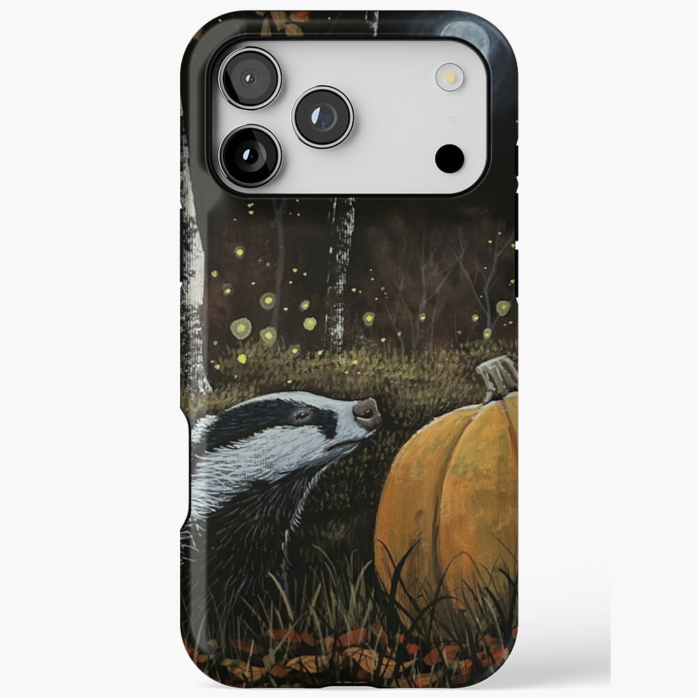 A Badgers First Autumn Themed Cute Animal Art iPhone 11 through 17 Pro ...