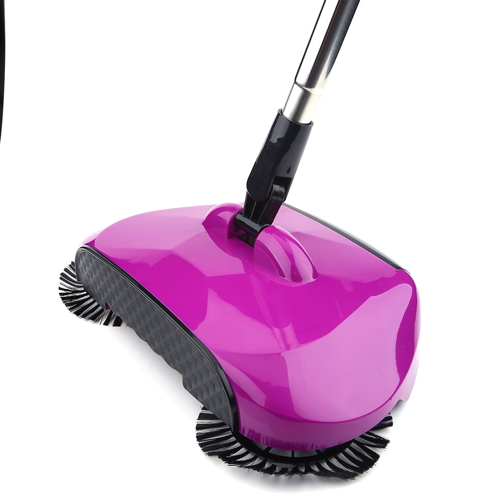 A Battery-Free Household Floor Cleaner & Broom in One Purple Hand-Push ...