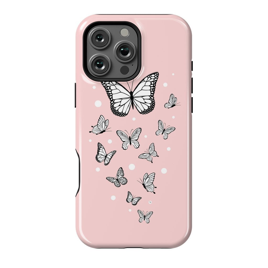 A Beautiful And Delicate Flurry Of Pink Butterflies Tough Case for ...