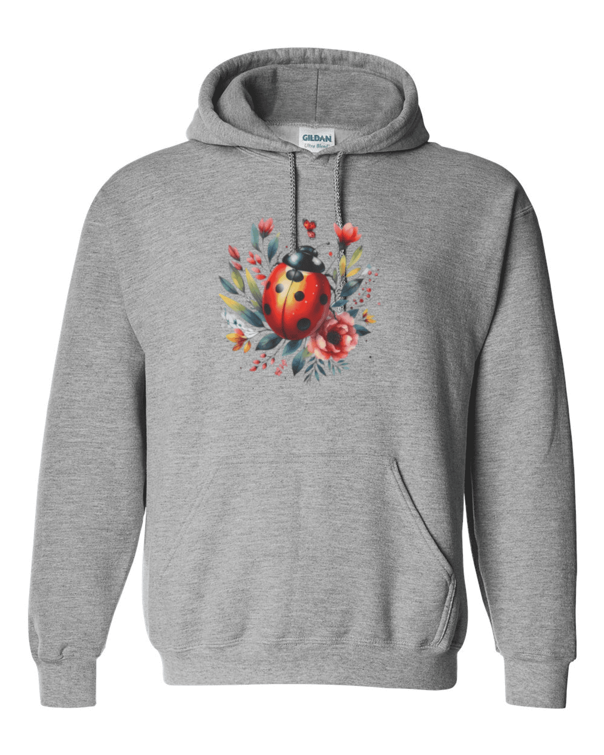 A Beautiful Floral Ladybug Graphic for the Ultimate Nature Lover Hoodie Shirt, up to size 5XL ...