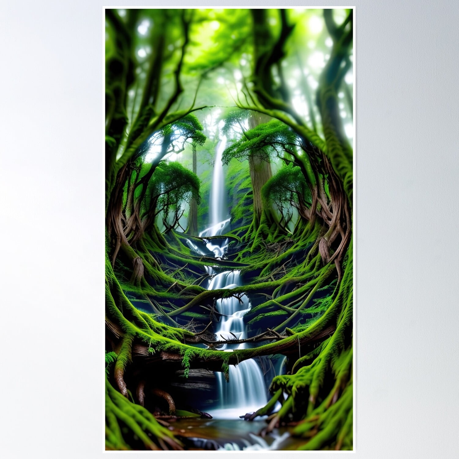 A Beautiful Lush Fairycore Elf Forest. Poster Wall Art, Modern Wall ...