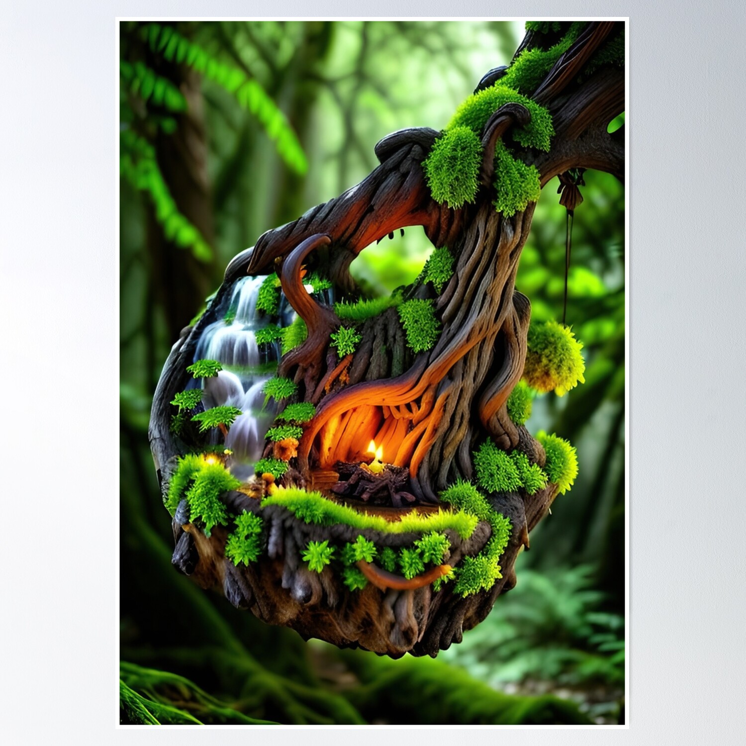 A Beautiful Lush Fairycore Elf Forest Scene Poster Wall Art, Modern ...