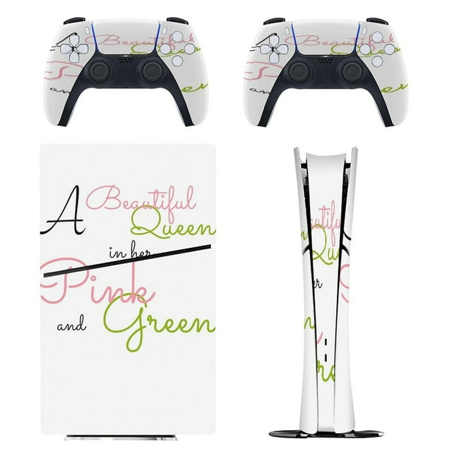 A Beautiful Queen in Her Pink And Green PS5/PS5 Pro/PS5 Slim Digital ...