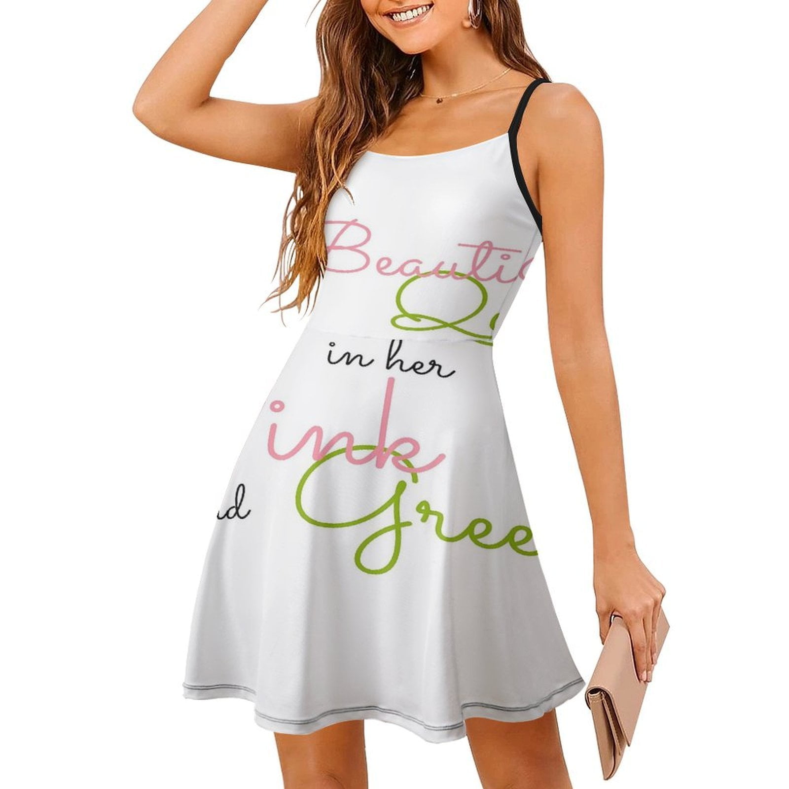 A Beautiful Queen in Her Pink And Green Slip Dress Dresses For Woman ...