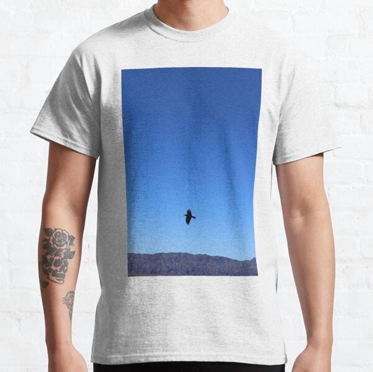 A Beautiful View Of A Bird Flying In The Blue Sky Classic T-shirt ...