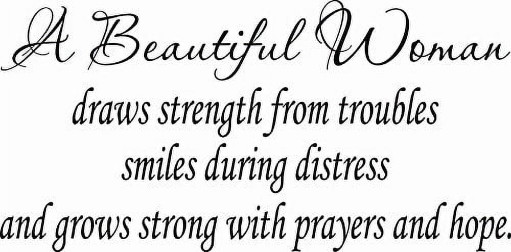 A Beautiful Woman Draws Strength From Troubles Smiles... 9 x 22 ...