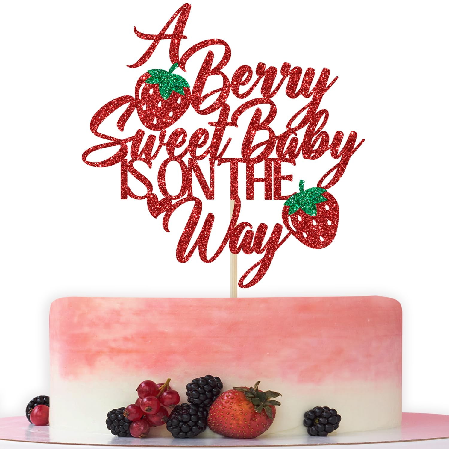 A Berry Sweet Baby IEF31 is on the Way Cake Topper, Sweet One Cake ...