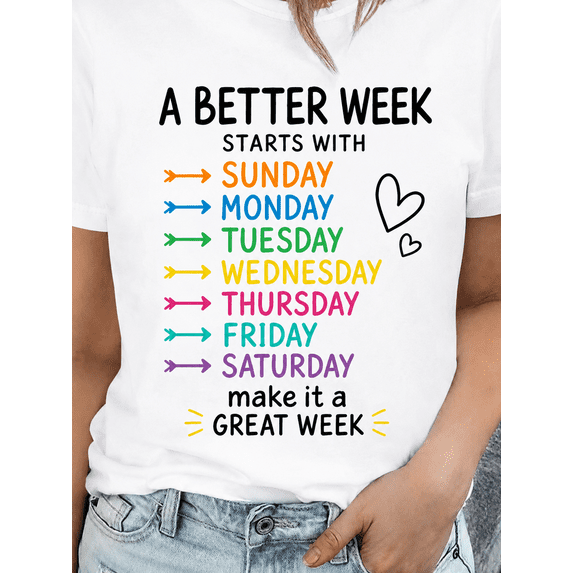 A Better Week Starts With Sunday Graphic T-Shirt, Inspirational ...