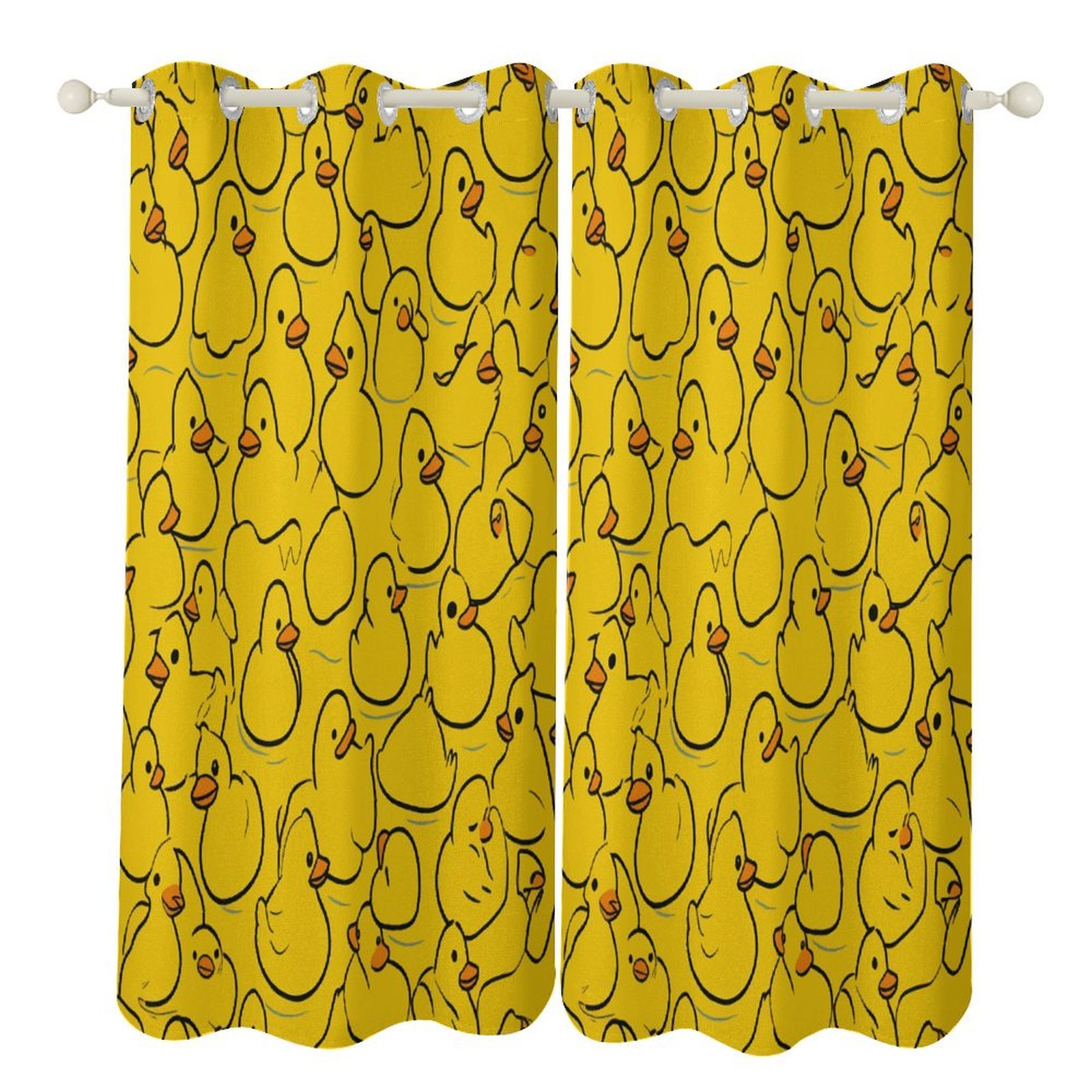 A Big Bunch of Yellow Rubber Ducks-1 2 Panels Blackout Curtains for ...