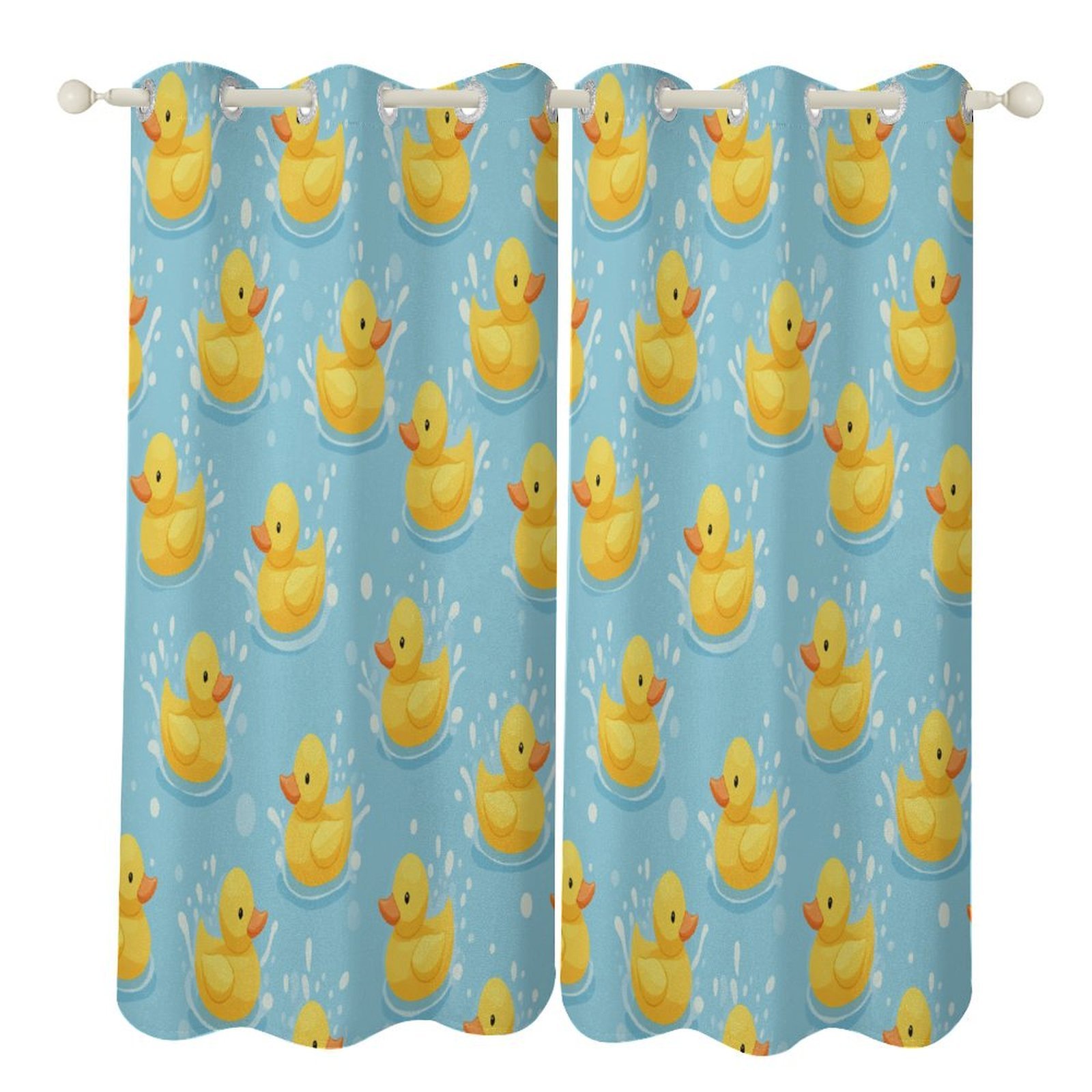 A Big Bunch of Yellow Rubber Ducks 2 Panels Blackout Curtains for ...