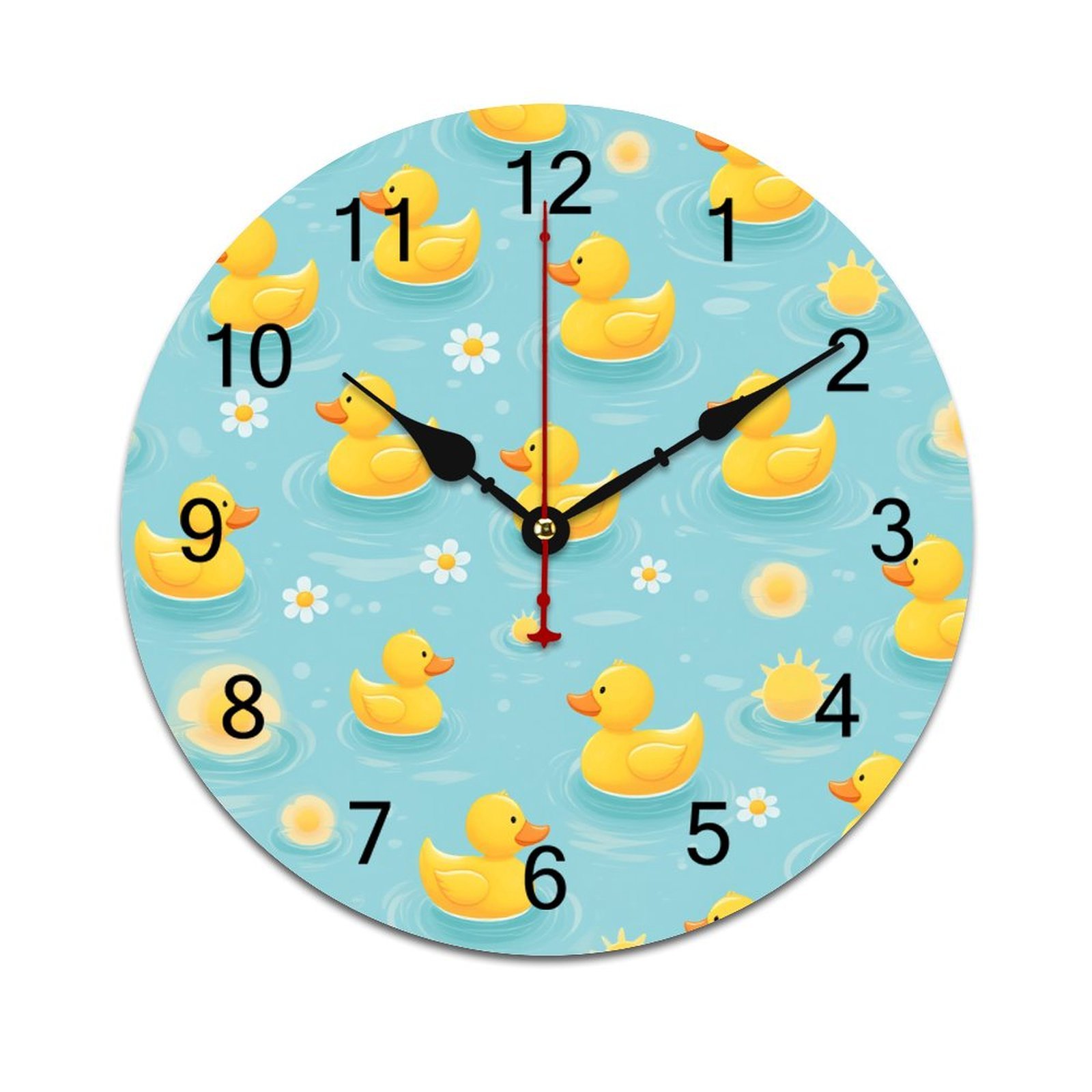 A Big Bunch of Yellow Rubber Ducks Bedroom Wall Clock Large Modern ...
