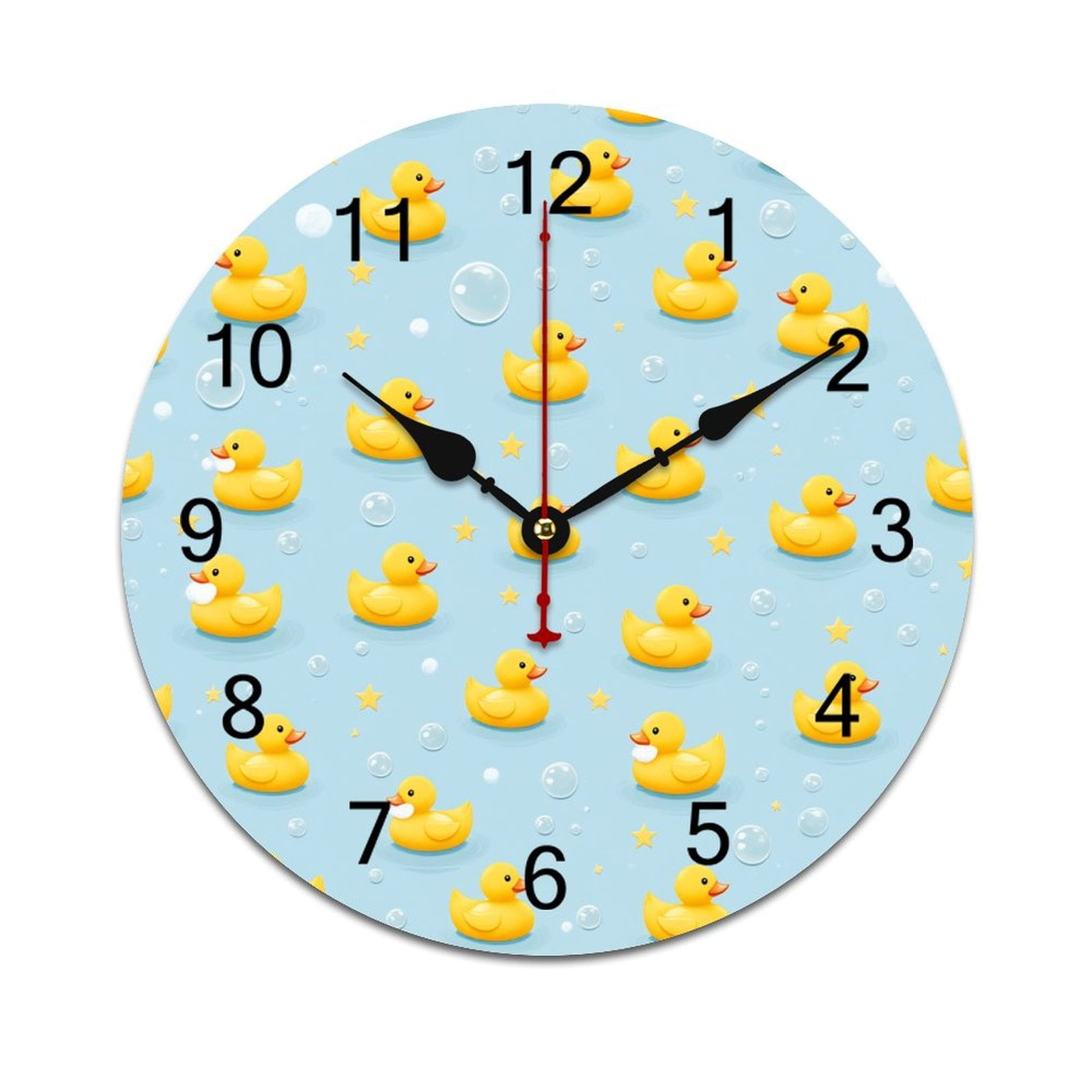 A Big Bunch of Yellow Rubber Ducks Bedroom Wall Clock Large Modern ...