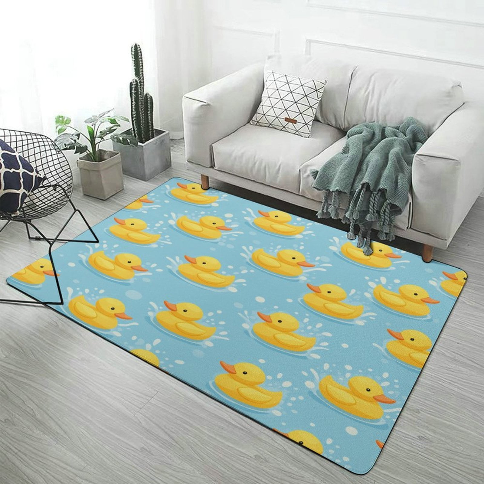 A Big Bunch of Yellow Rubber Ducks Carpet for Home Decoration Soft ...