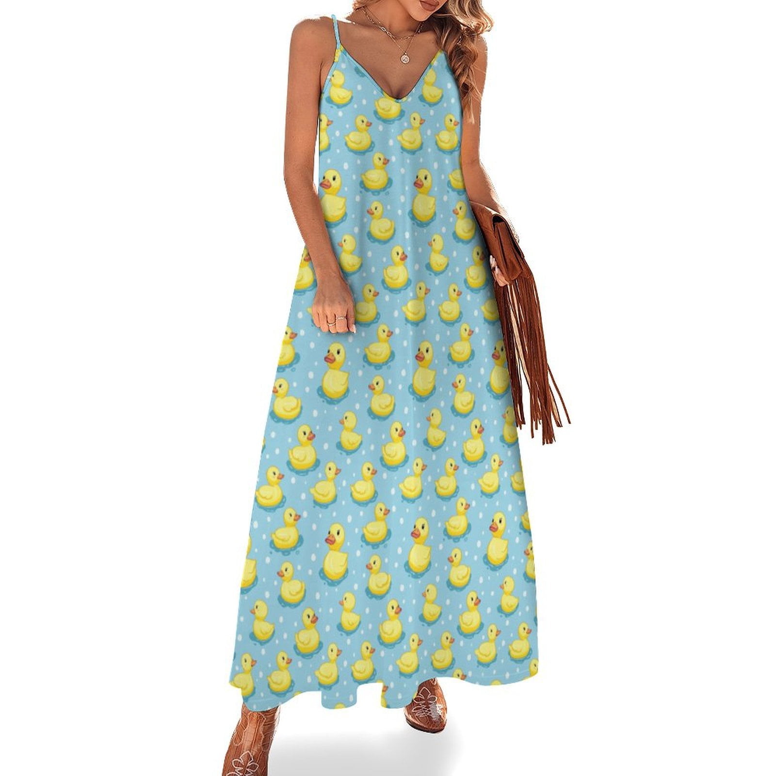 A Big Bunch of Yellow Rubber Ducks Sleeveless Dress Summer Dress Women ...
