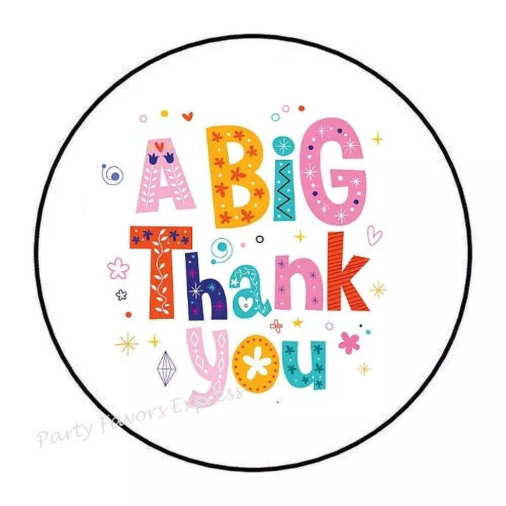 A Big Thank You Stickers Party Favors Phone Decal Water Bottle Stickers ...