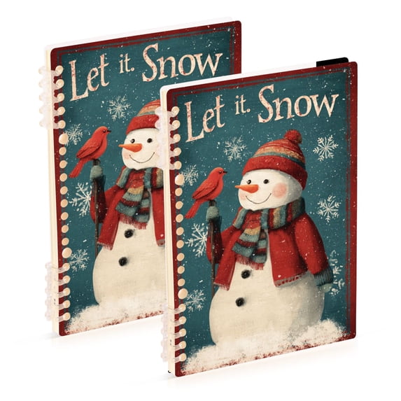 A Bird on Snowman Hand Christmas Notebook Detachable Coil Notebook ...
