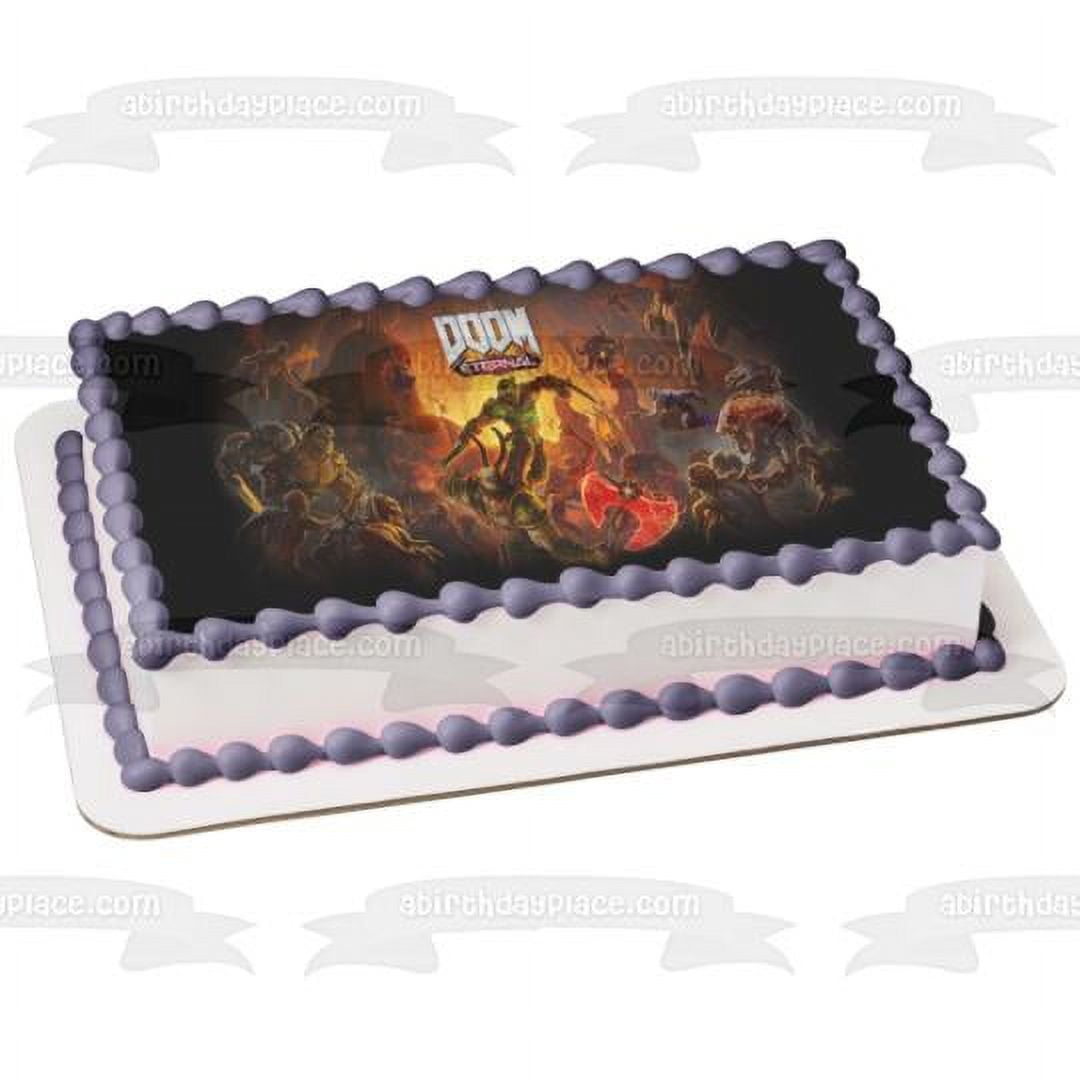 A Birthday Place Doom Eternal Monsters Edible Cake Topper - Walmart.com