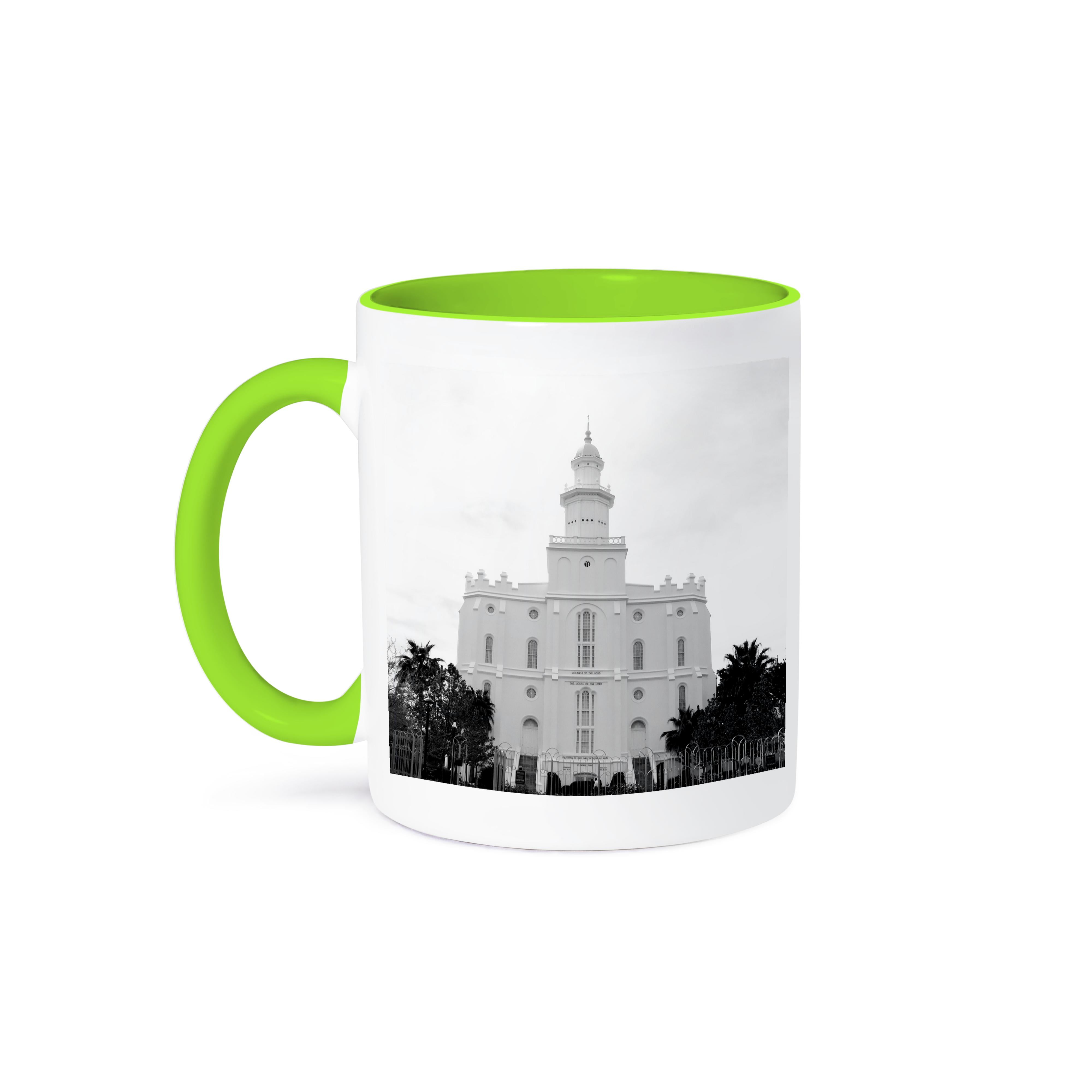 3drose, a Black and White of the St. George Temple in Utah Facing ...
