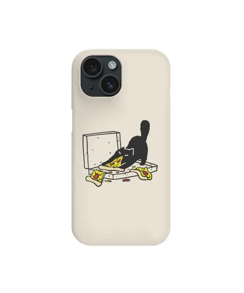 A Black Cat Destroying a Box of Slice Phone Case for iPhone 16 15 14 13 ...