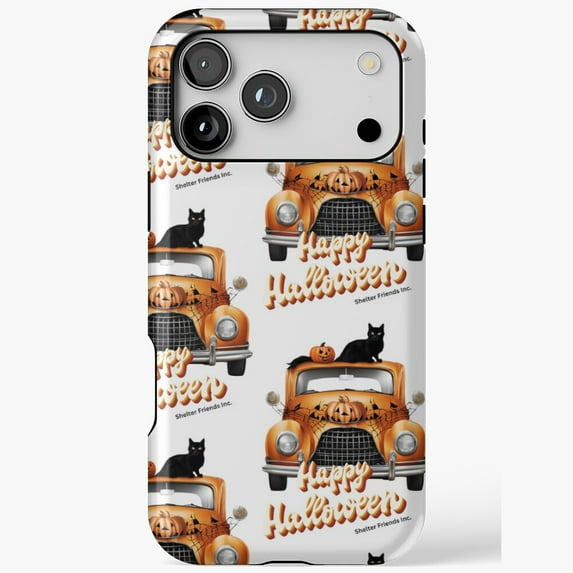 A Black Cat Driving a Halloween Car Happy Creepy Case for iPhone 11 to ...